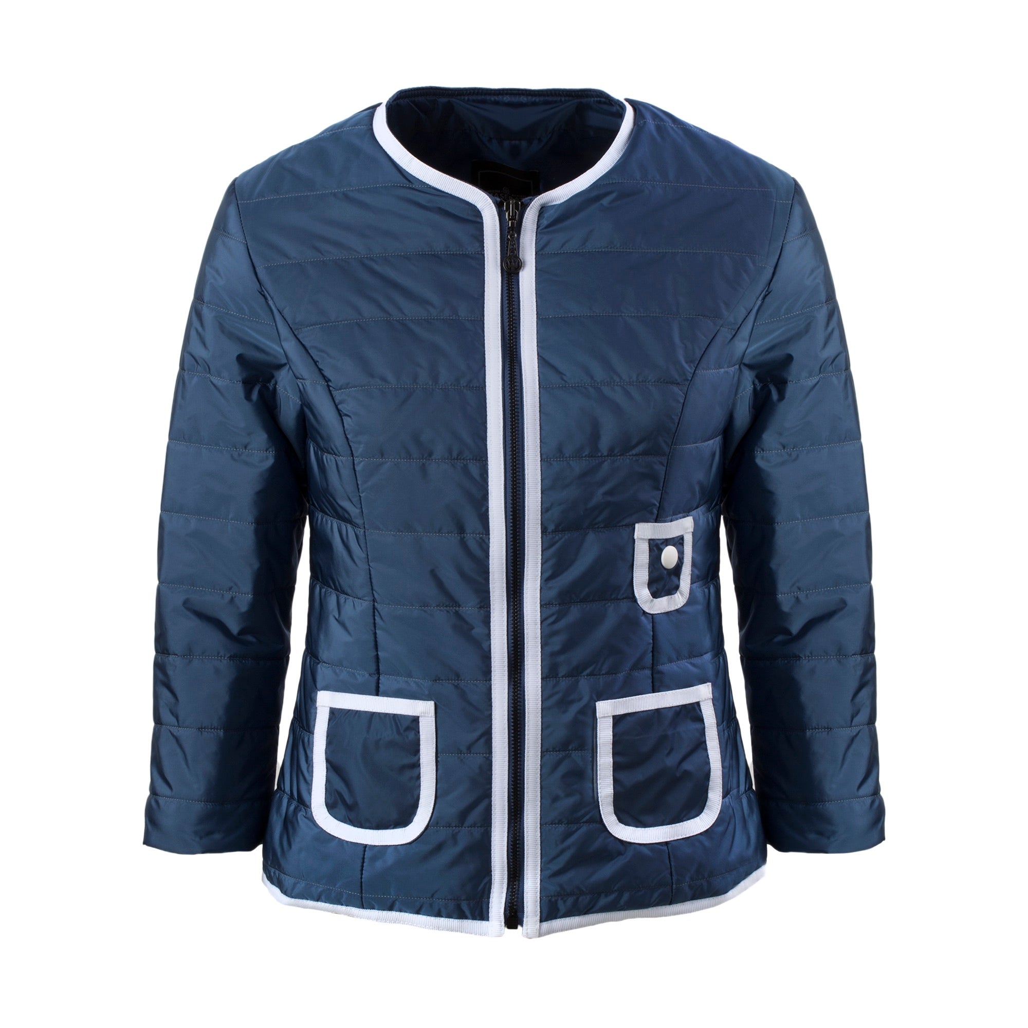 Women's Blue/White Officine Alfieri Maserati 3-Pocket Quilted Jacket ...