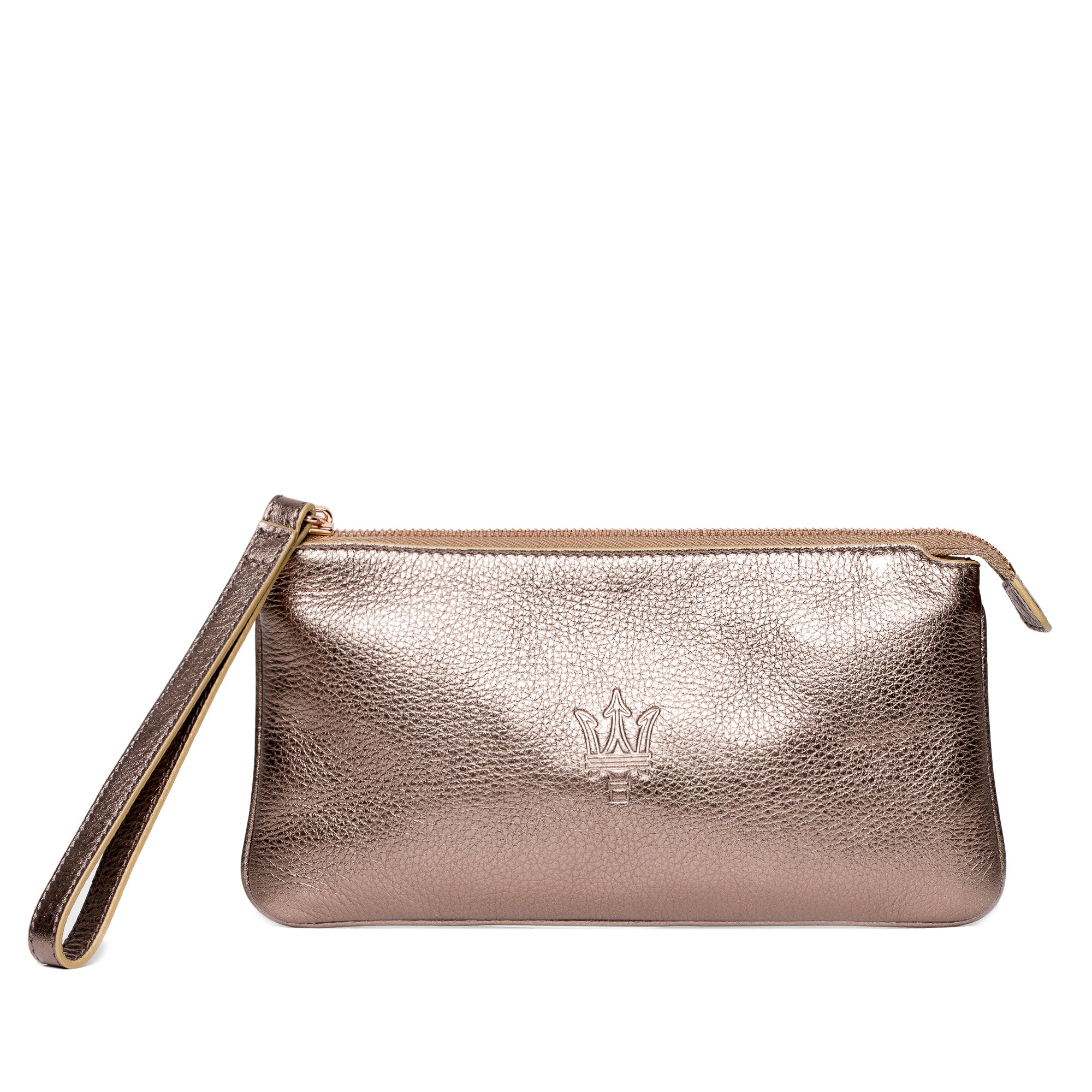 Gunmetal Lamé Pouch Bag With Handle – US - Maserati Store