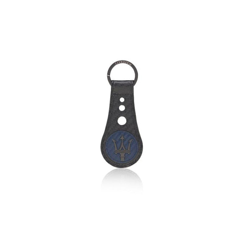 Carbon and blue leather keychain – US - Maserati Store
