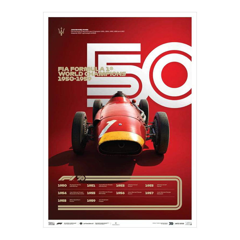 Poster 50s F1 Limited Edition – US - Maserati Store