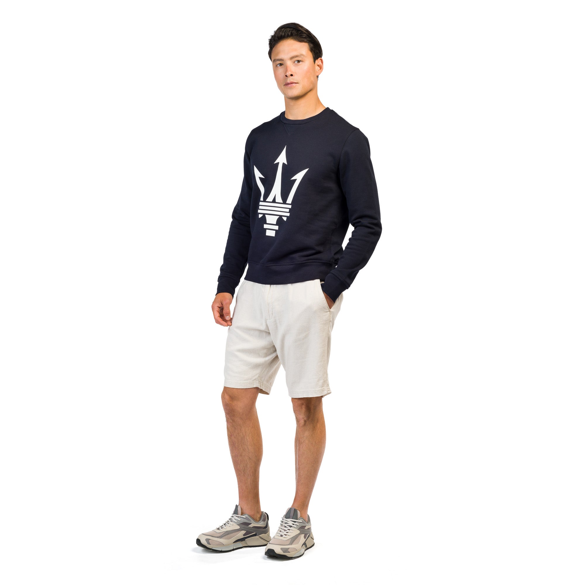Blue Unisex Sweatershirt with maxi Maserati trident – US - Maserati Store